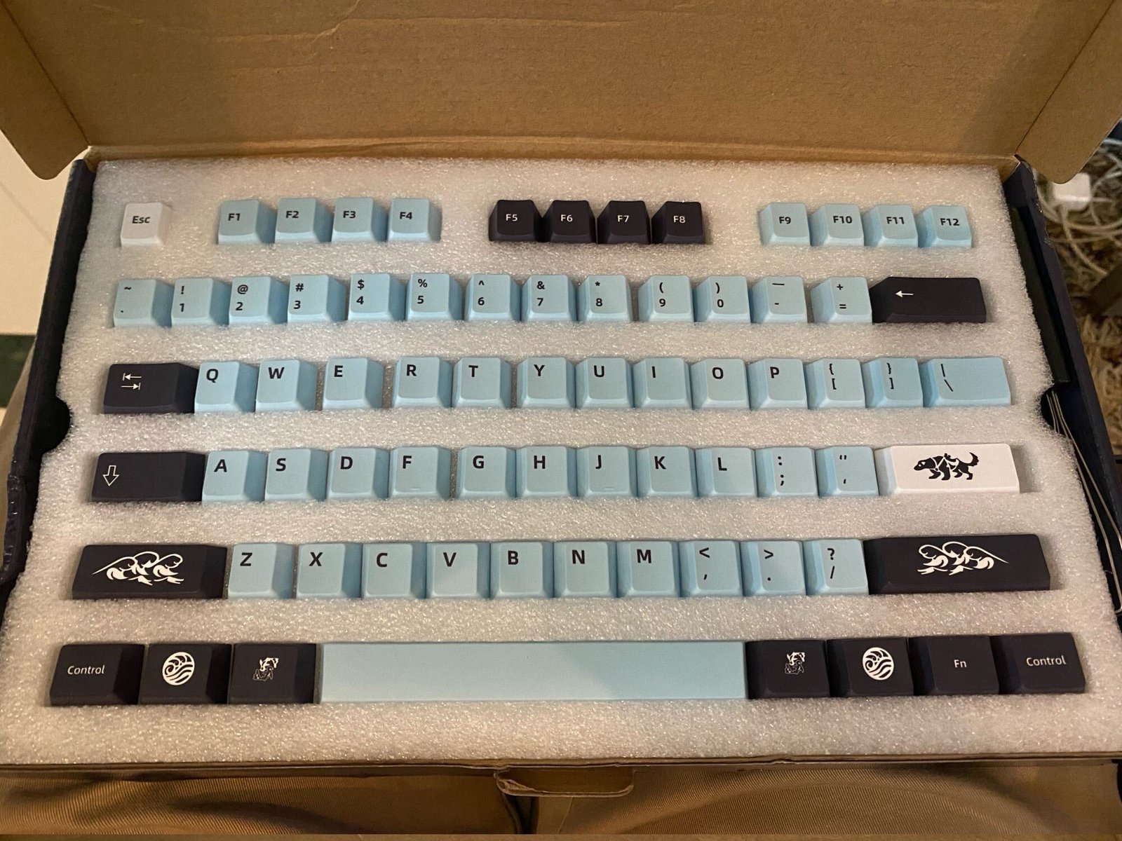 Avatar Mizu Keycaps Set GMK Clone Anime Blue Black ISO - Keysium