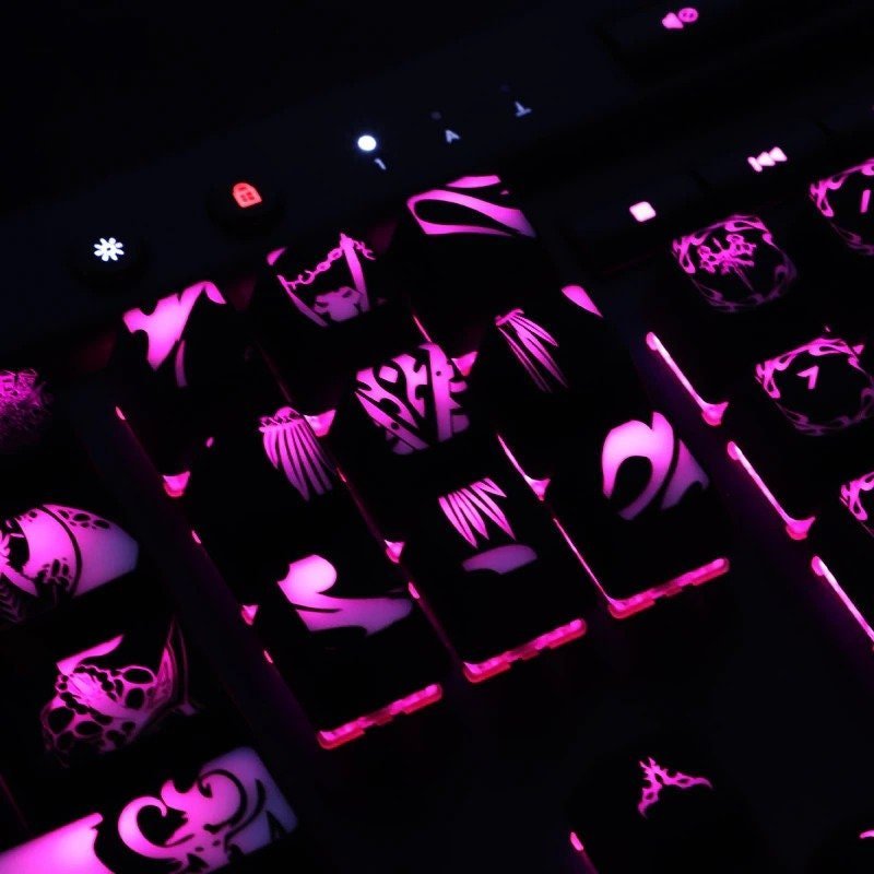 Backlit World of Warcraft Keycaps Set WOW Black Gaming - Keysium