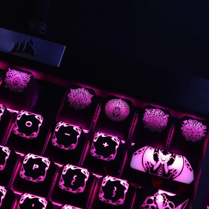 Backlit World of Warcraft Keycaps Set WOW Black Gaming - Keysium