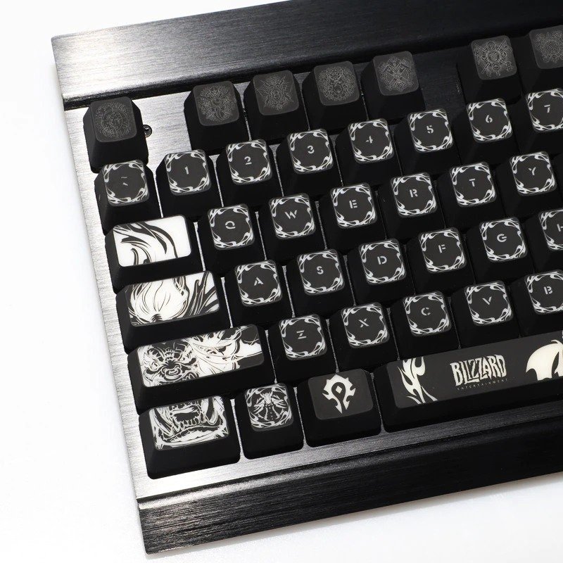 Backlit World of Warcraft Keycaps Set WOW Black Gaming - Keysium