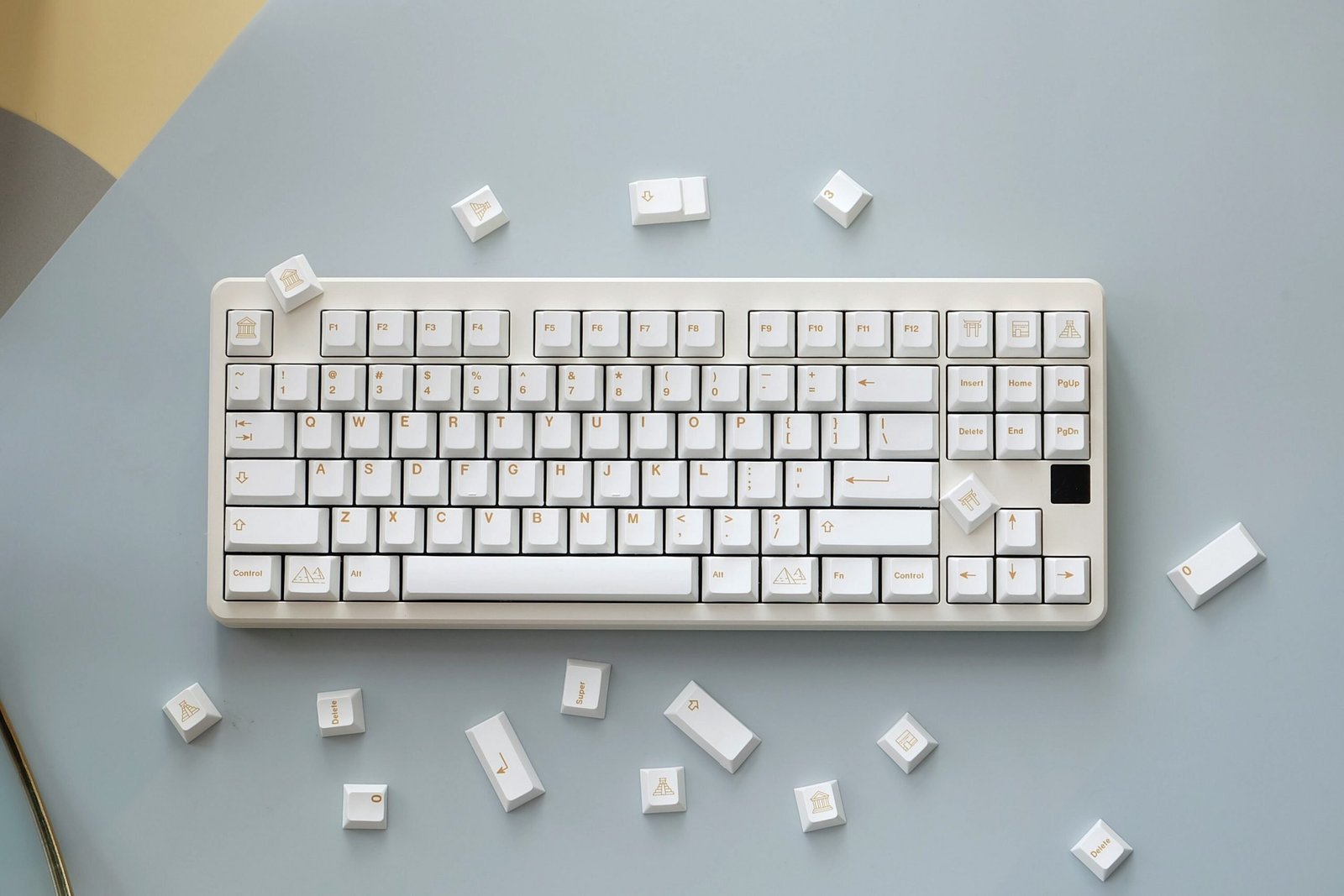 Civilizations Keycaps Set GMK Clone White Gold Minimalist - Keysium