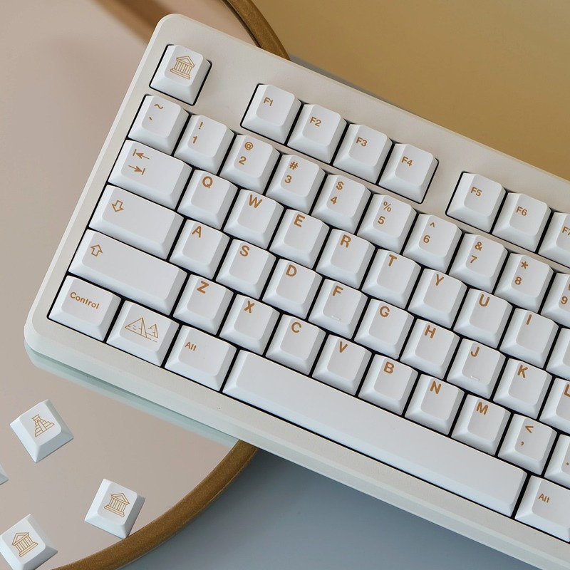 Civilizations Keycaps Set GMK Clone White Gold Minimalist - Keysium