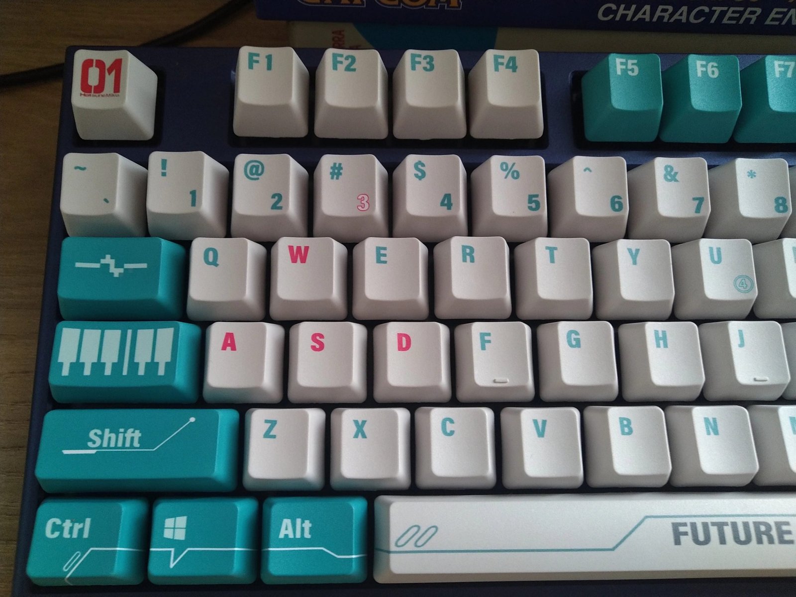 Cute Hatsune Miku Keycaps Set Anime Future Beat Blue Aqua - Keysium