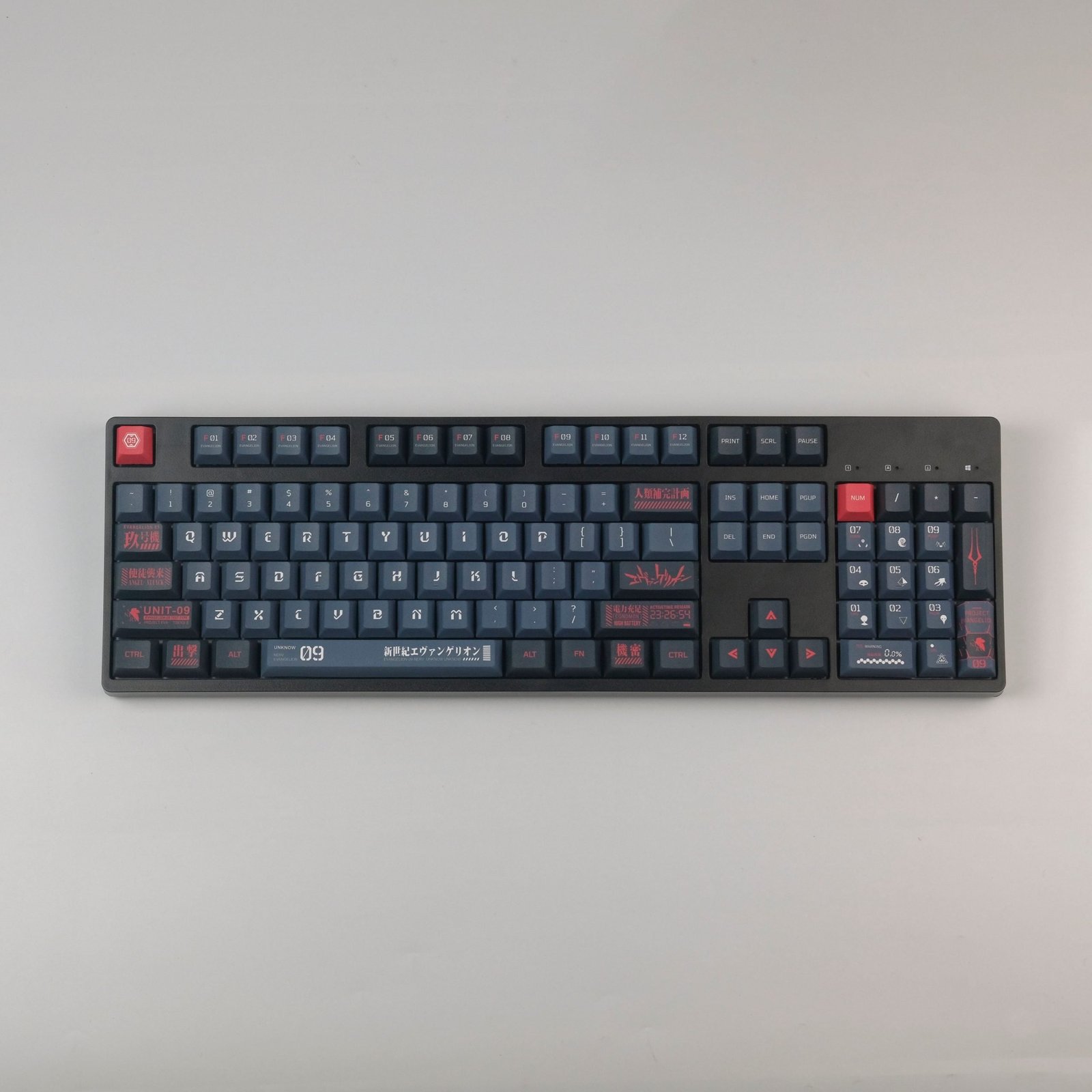 EVA Unit 09 Evangelion Keycaps Set Anime Grey Black Red - Keysium
