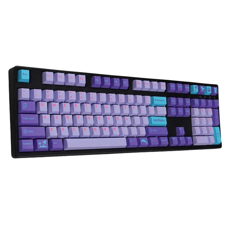 GMK Clone Vaporwave Keycaps Set Aesthetic Music Art Meme - Keysium