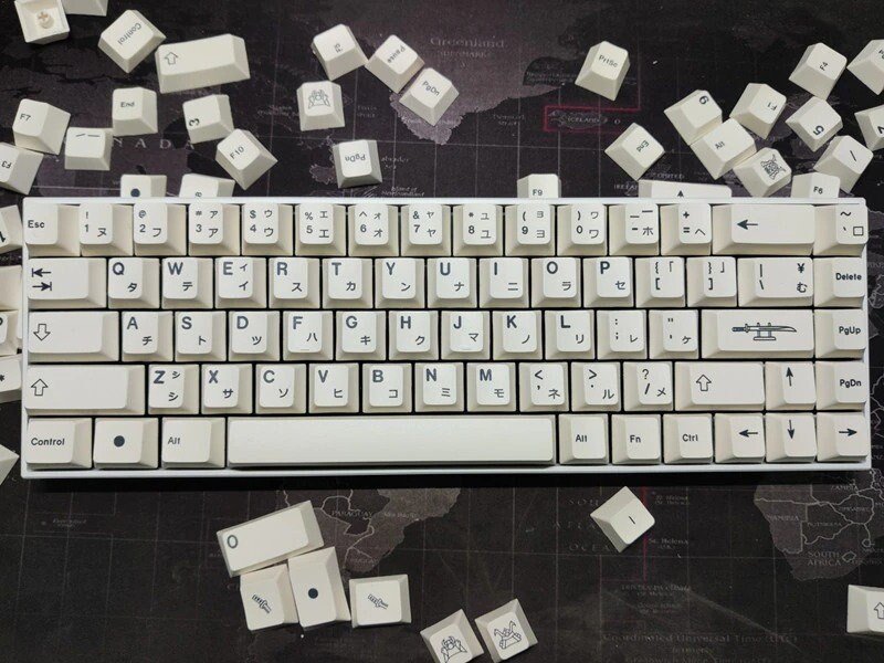 Minimalist Japanese Samurai Keycaps Set Kawaii Sword Mask - Keysium