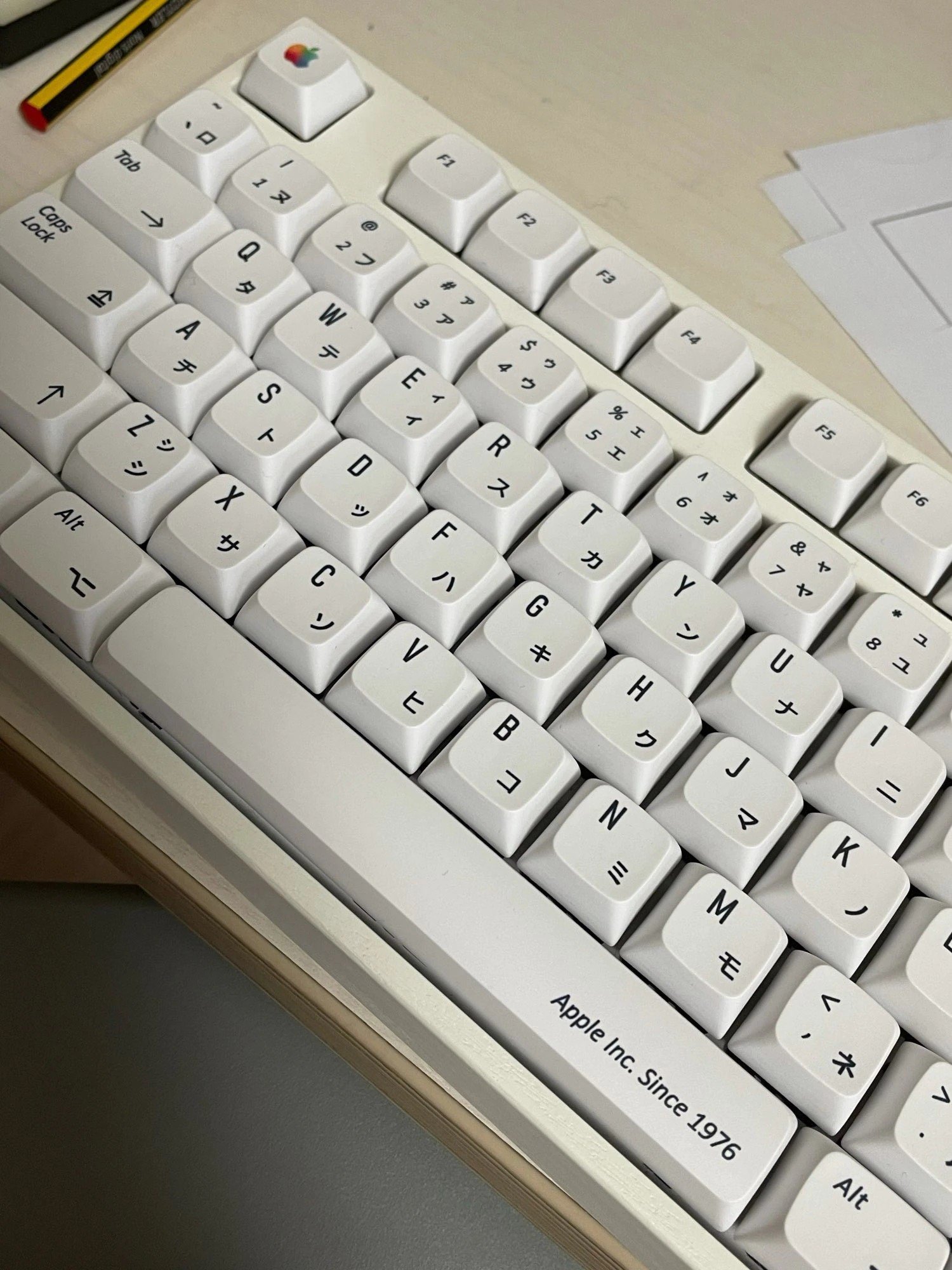 Minimalist Mac Apple Keycaps Set White Japanese - Keysium