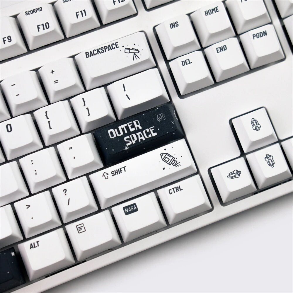 Outer Space Keycaps Set GMK Clone Astronauts Black White - Keysium