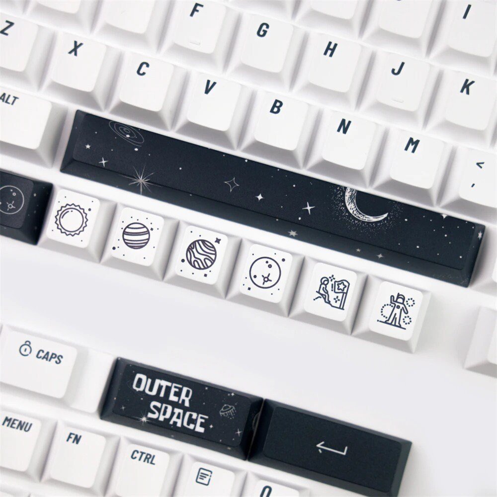 Outer Space Keycaps Set GMK Clone Astronauts Black White - Keysium
