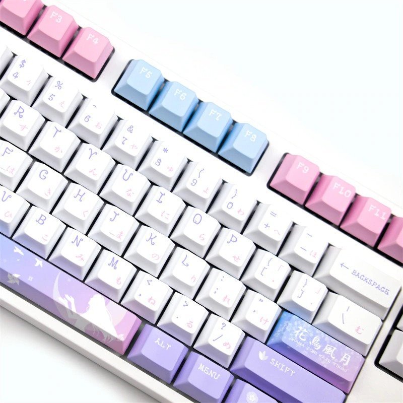 Rainbow Magical Girl Keycaps Set Kawaii Japanese Purple - Keysium