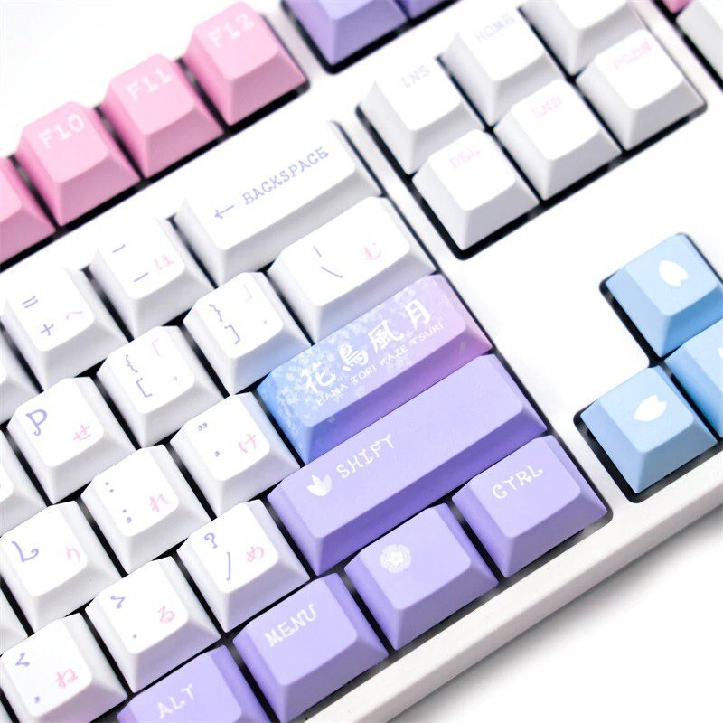 Rainbow Magical Girl Keycaps Set Kawaii Japanese Purple - Keysium