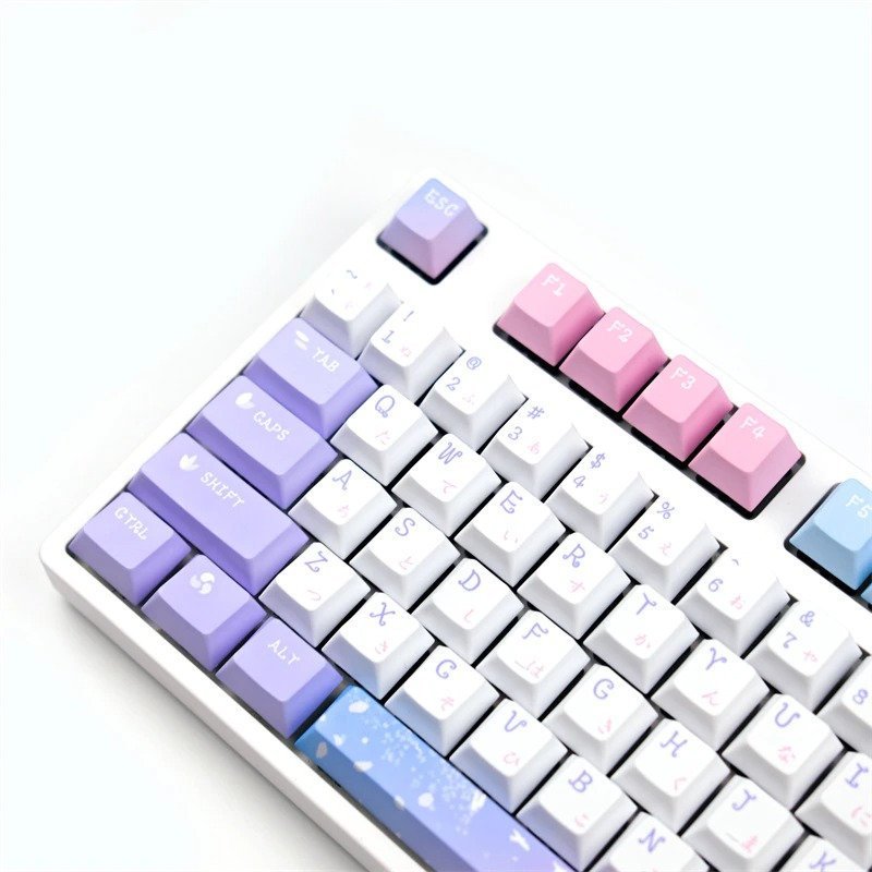 Rainbow Magical Girl Keycaps Set Kawaii Japanese Purple - Keysium