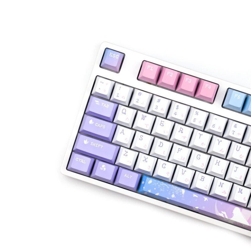 Rainbow Magical Girl Keycaps Set Kawaii Japanese Purple - Keysium