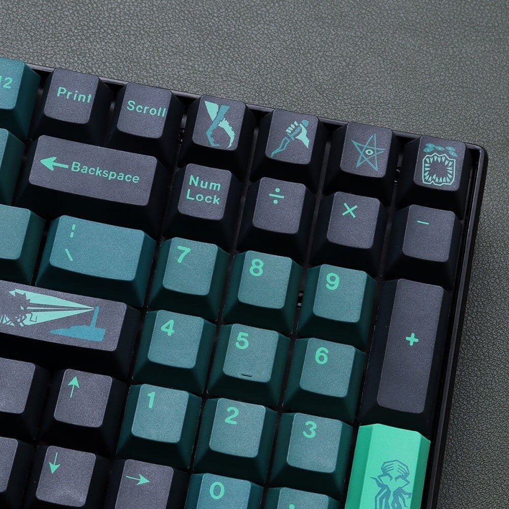 Terror Below Keycaps Set GMK Clone Monster Green Black - Keysium