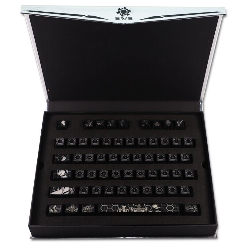 Backlit Evangelion Keycaps Set EVA 02 Anime Black Gaming - Keysium
