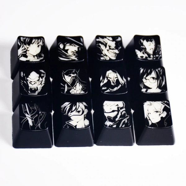 Backlit D.Va Overwatch Keycaps Set Anime Black Gaming - Keysium
