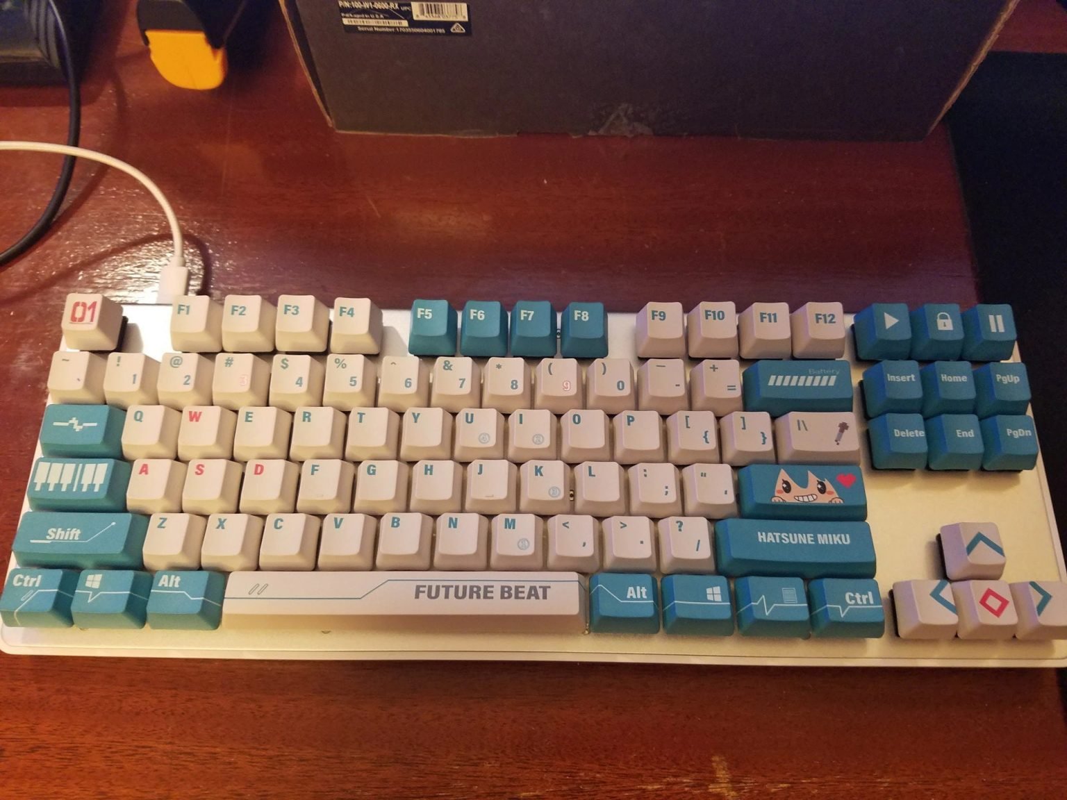 Cute Hatsune Miku Keycaps Set Anime Future Beat Blue Aqua - Keysium