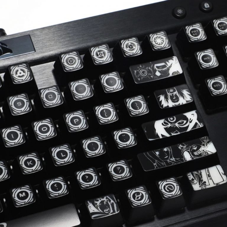 Backlit Naruto Keycaps Set Akatsuki Anime Black Gaming - Keysium