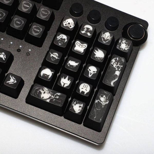 Backlit D.Va Overwatch Keycaps Set Anime Black Gaming - Keysium