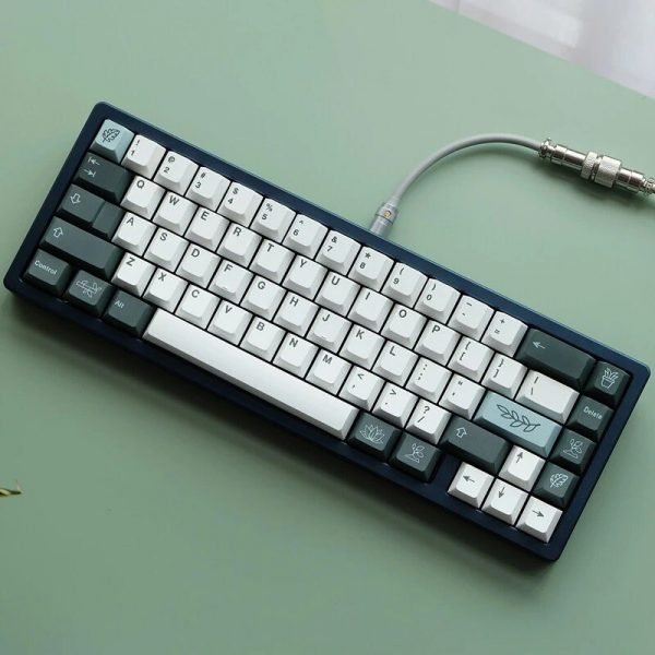 Botanical Keycaps Set GMK Clone Green White Plant Bamboo - Keysium