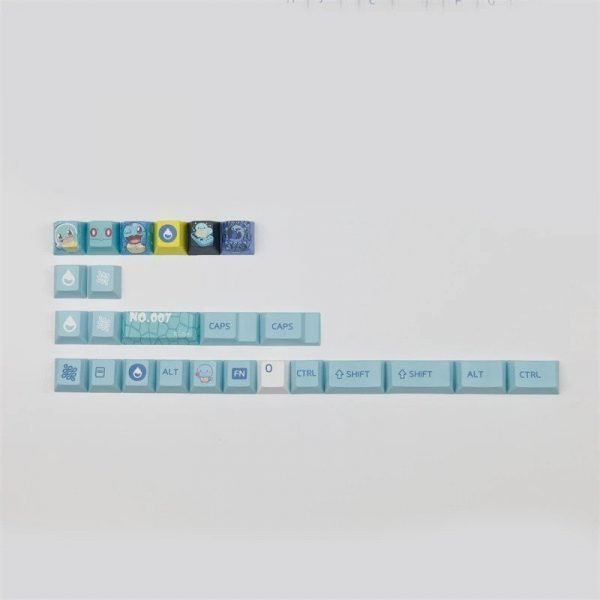 Squirtle Pokemon Keycaps Set Anime Blue White Japanese - Keysium