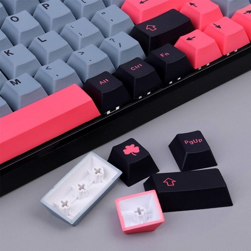 8008 Keycaps Set GMK Clone Pink Grey Black - Keysium