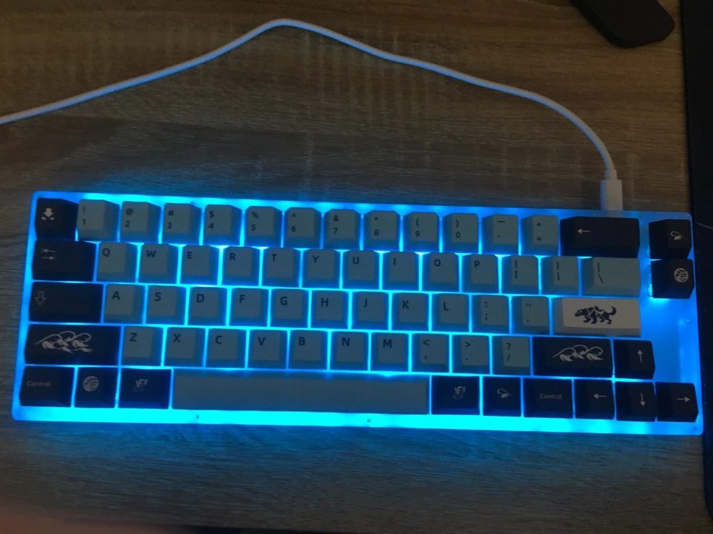 Avatar Mizu Keycaps Set GMK Clone Anime Blue Black ISO - Keysium