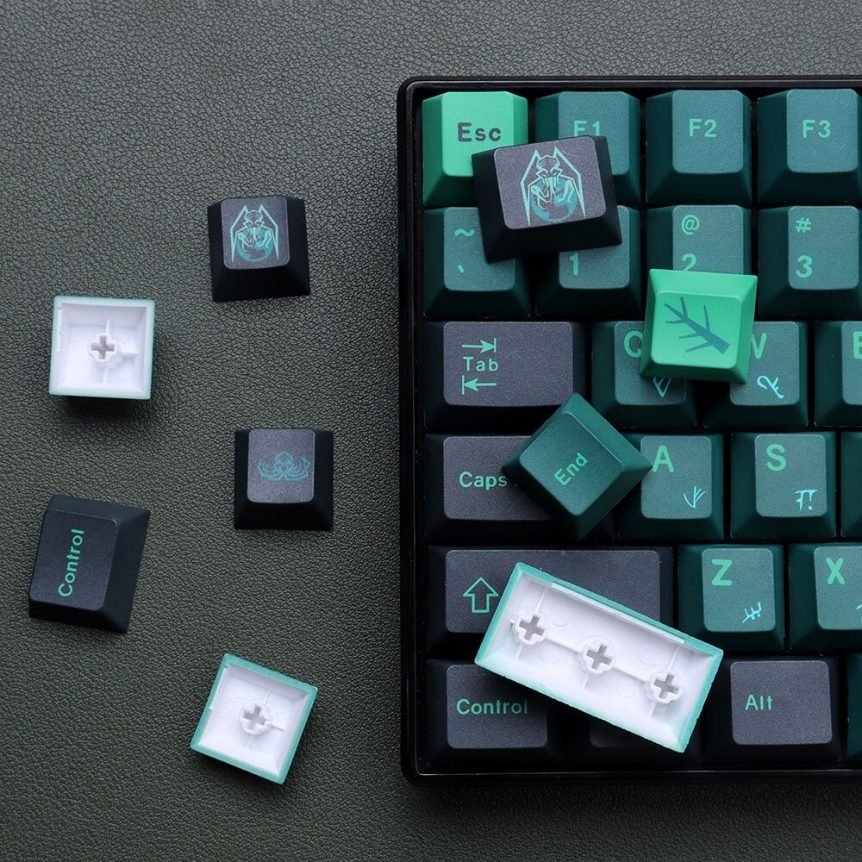 Terror Below Keycaps Set GMK Clone Monster Green Black - Keysium