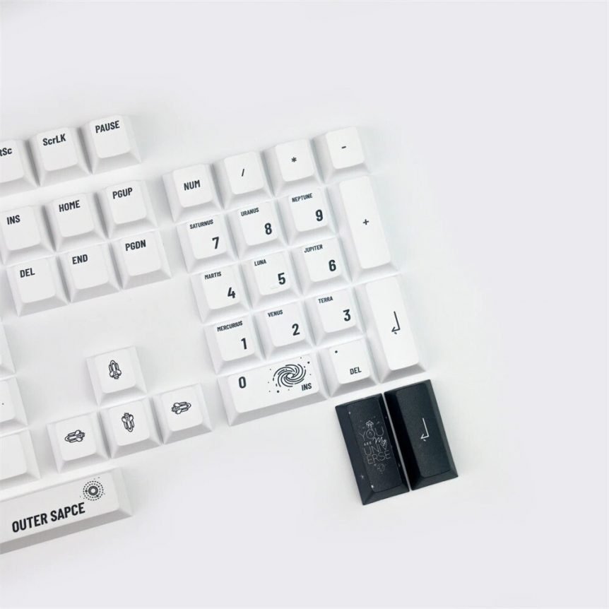 Outer Space Keycaps Set GMK Clone Astronauts Black White - Keysium