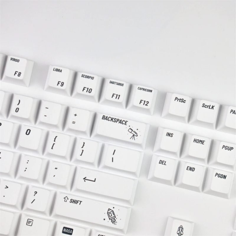 Outer Space Keycaps Set GMK Clone Astronauts Black White - Keysium