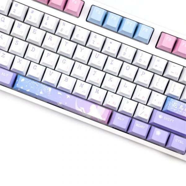 Rainbow Magical Girl Keycaps Set Kawaii Japanese Purple - Keysium