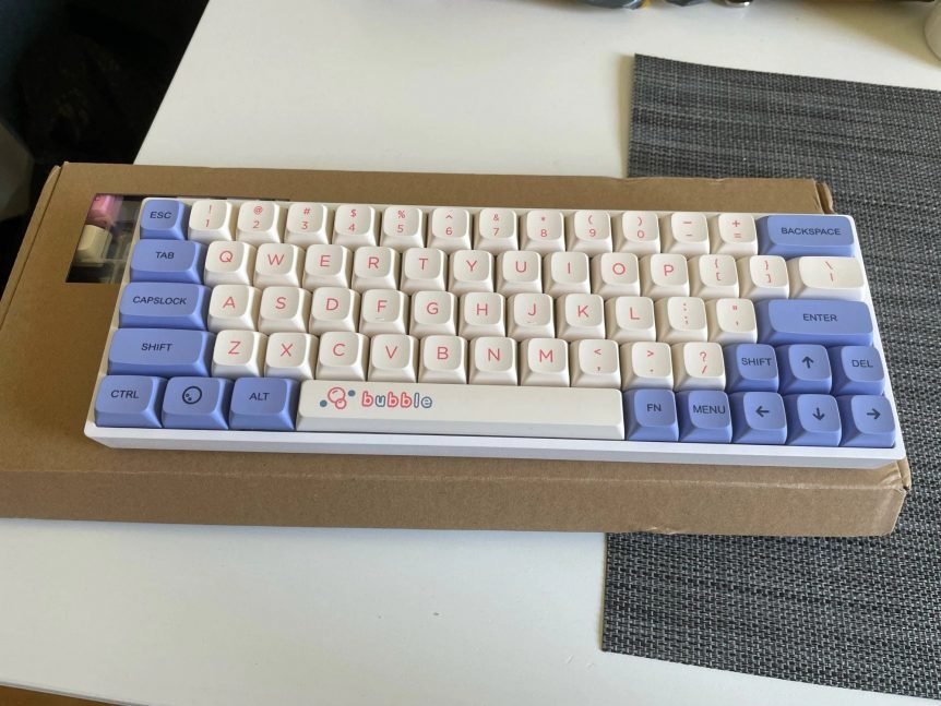 Cute Bubbles Keycaps Set Kawaii Pink Blue Pastel - Keysium