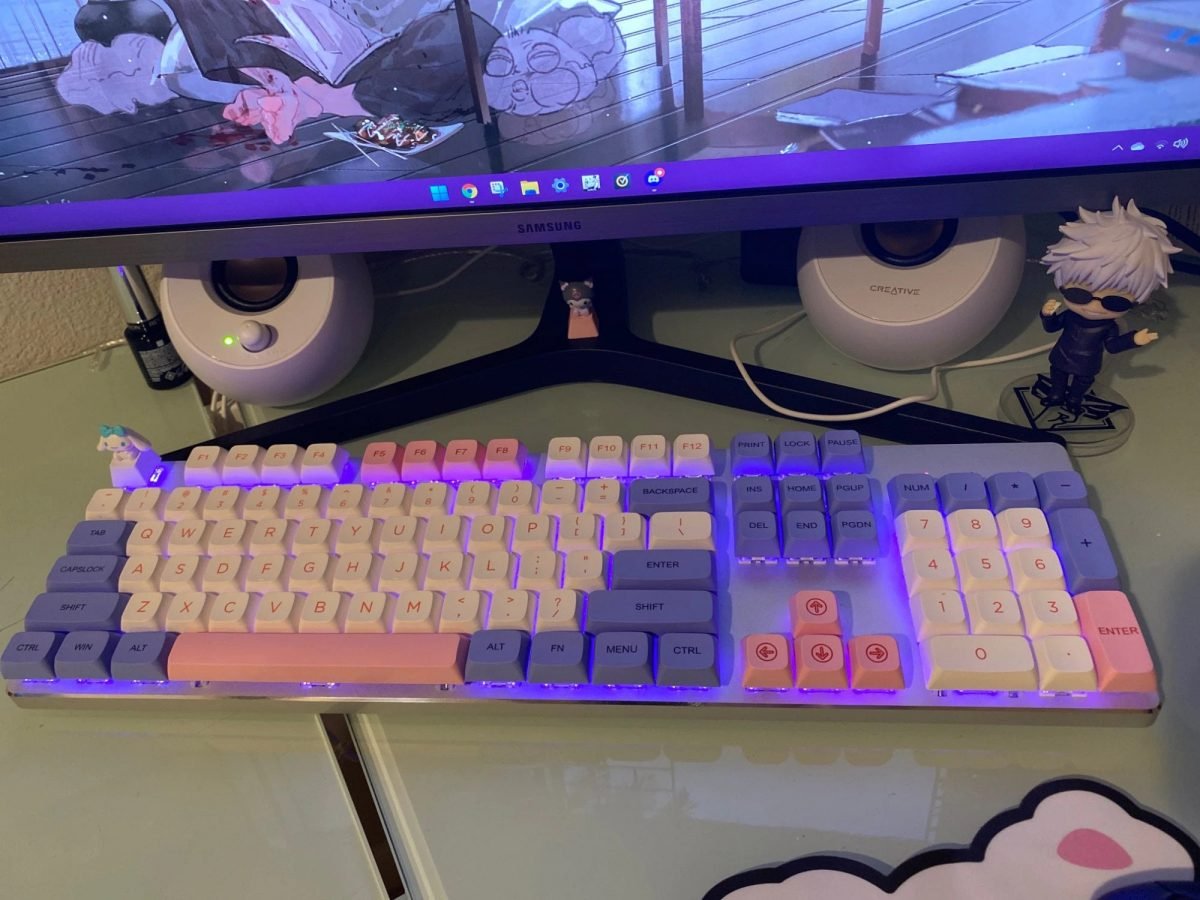 Cute Bubbles Keycaps Set Kawaii Pink Blue Pastel - Keysium