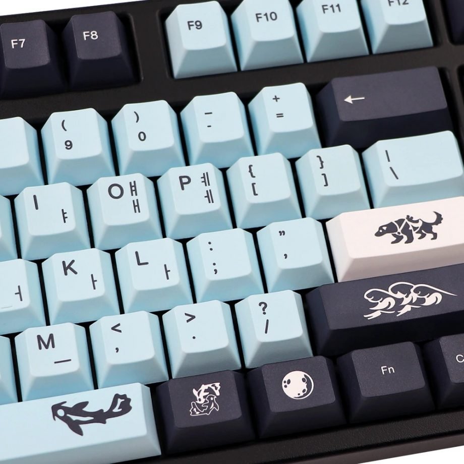 Korean Avatar Mizu Keycaps Set GMK Clone Hangul Blue - Keysium