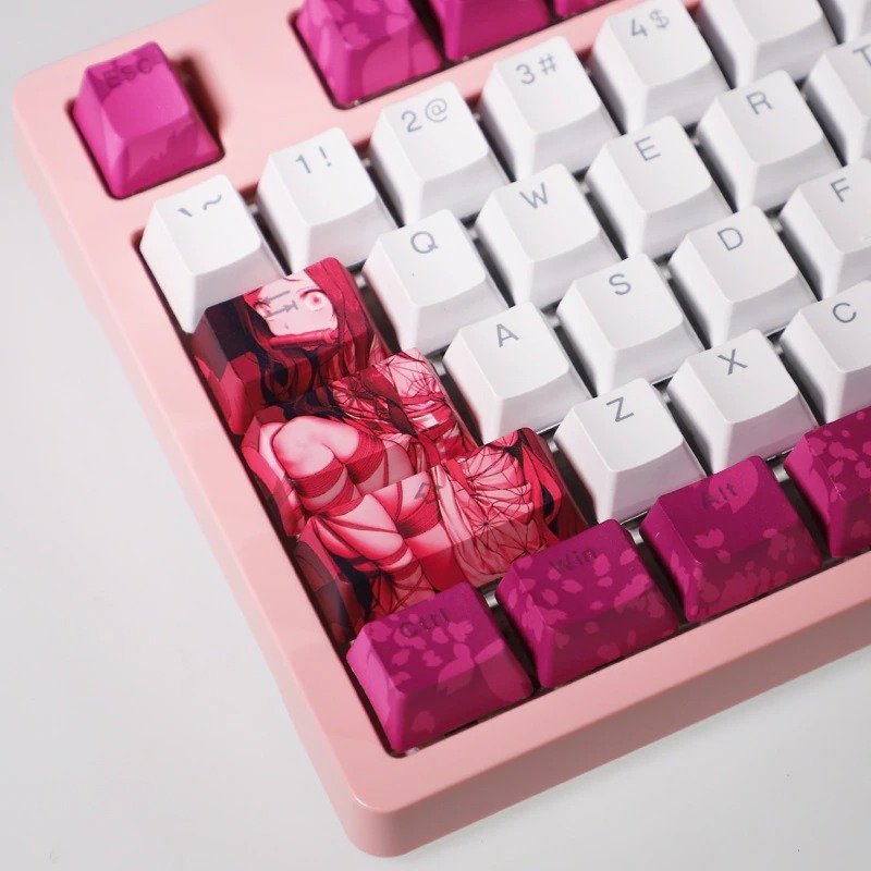 Backlit Kamado Nezuko Demon Slayer Keycaps Set Anime RGB - Keysium