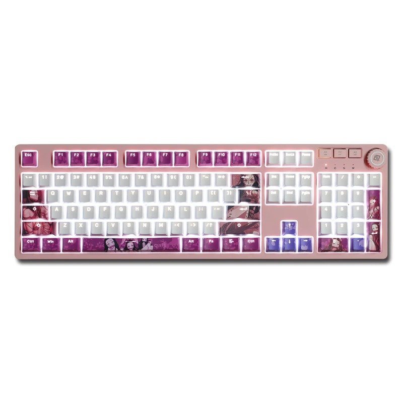 Backlit Kamado Nezuko Demon Slayer Keycaps Set Anime RGB - Keysium
