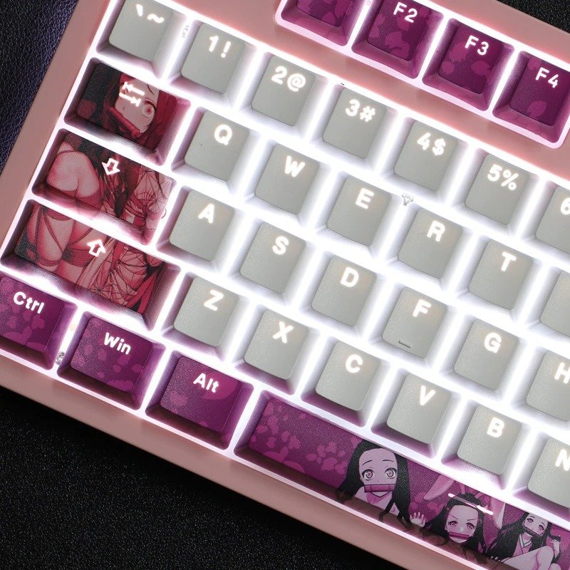 Backlit Kamado Nezuko Demon Slayer Keycaps Set Anime RGB - Keysium