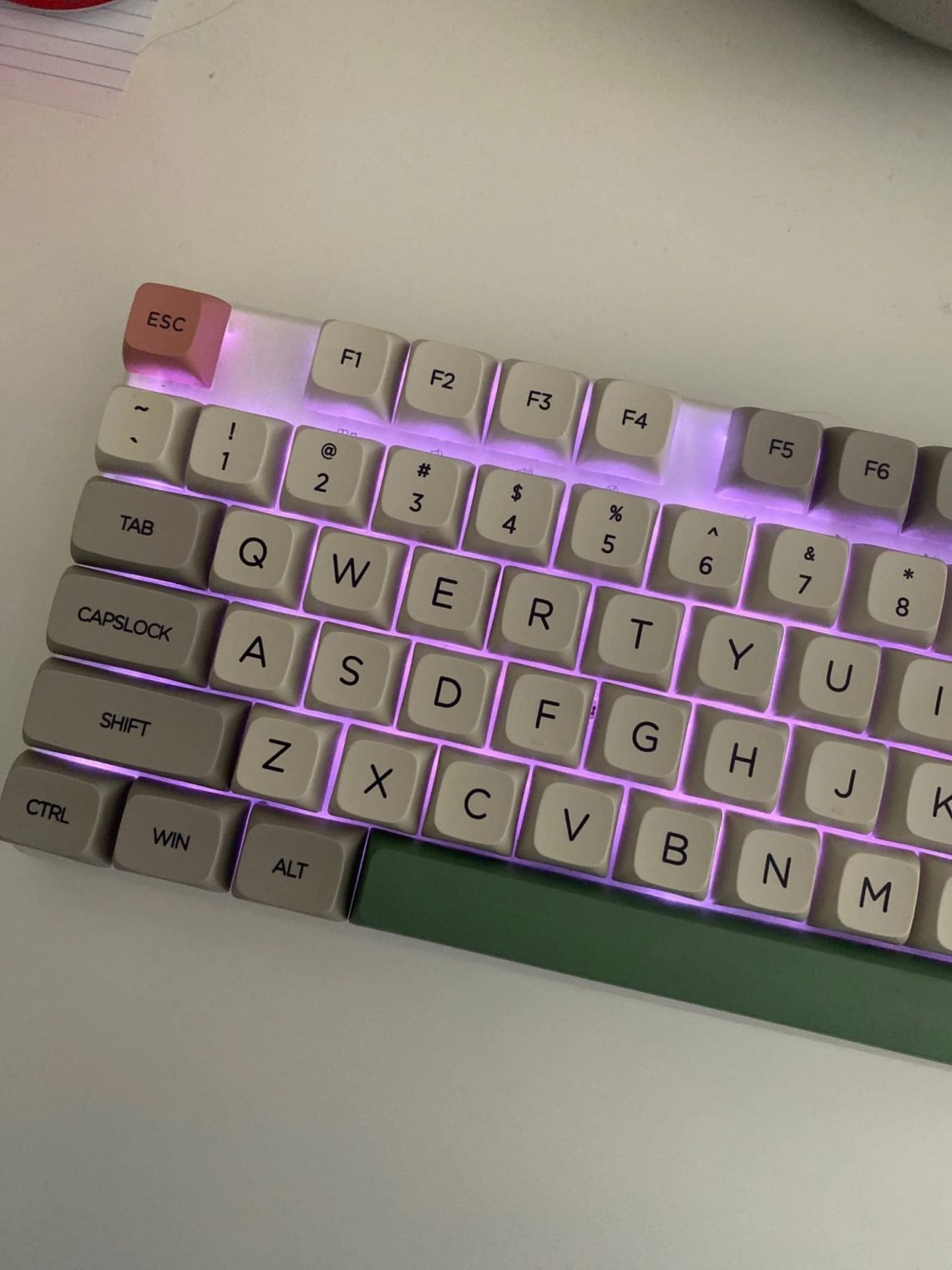 Retro Grey White 9009 Keycaps Set GMK Clone Pink Green - Keysium
