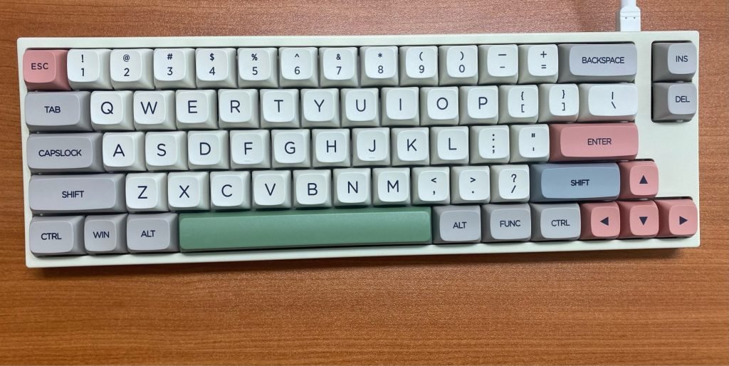 Retro Grey White 9009 Keycaps Set GMK Clone Pink Green - Keysium