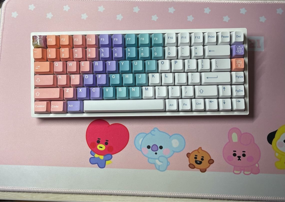 Cute Pastel Gradient Keycaps Set Kawaii Blue Purple - Keysium