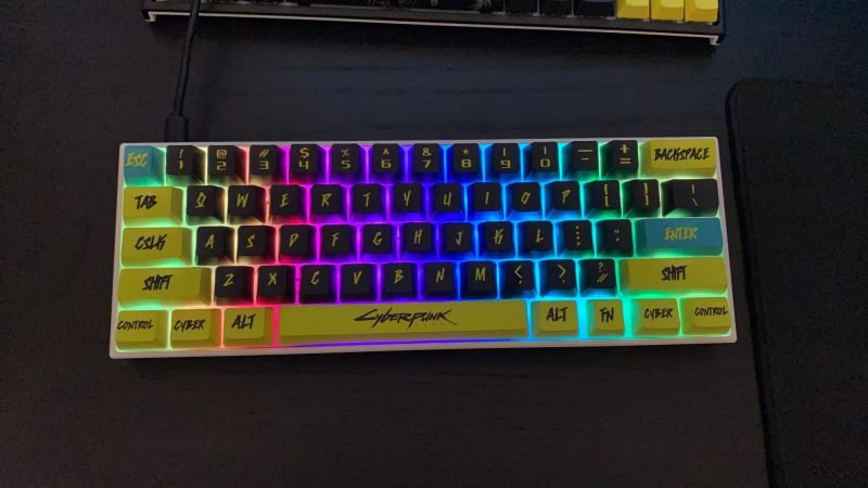 Cyberpunk Keycaps Set Gamer Minimalist Black Yellow - Keysium
