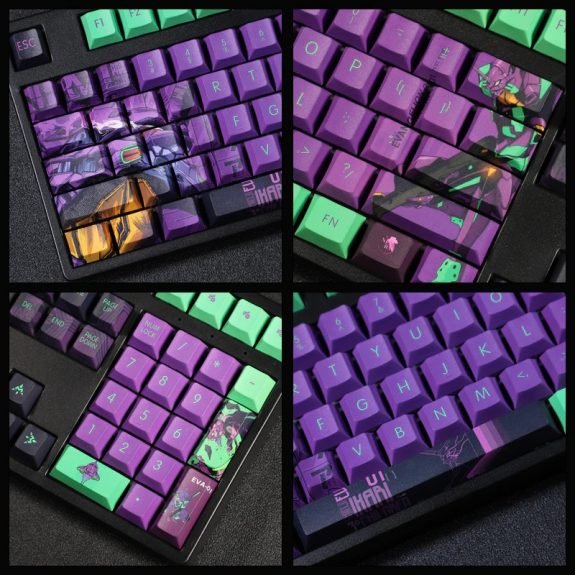 EVA 01 Mecha Evangelion Keycaps Set Anime - Keysium